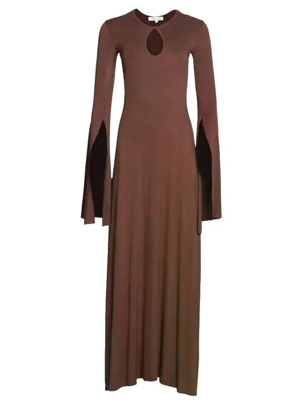 AXEL 113 Cut-out Detail Maxi Dress - Brown