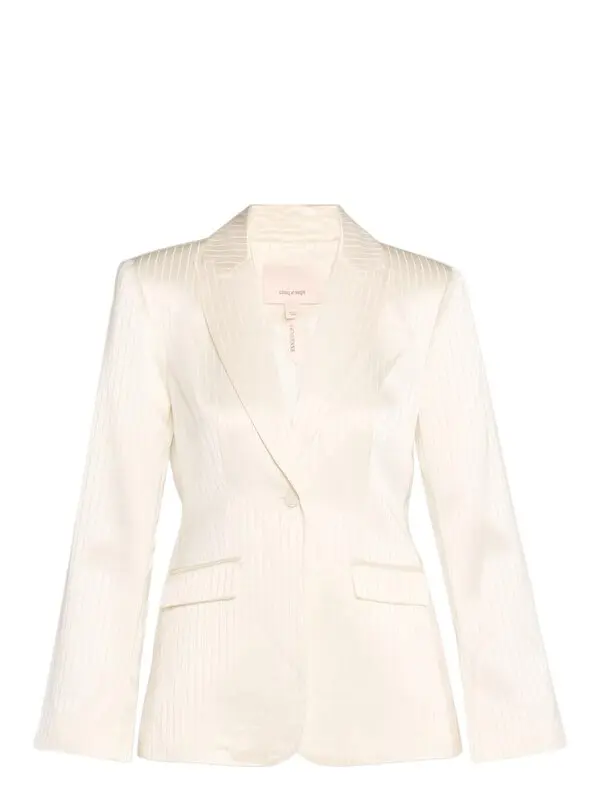 Cinq À Sept Georgia Stripe Satin Blazer - Ivory
