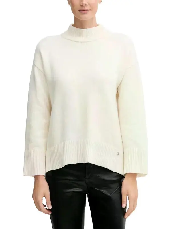 Dkny Ribbed High-neck Sweater - Neutrals