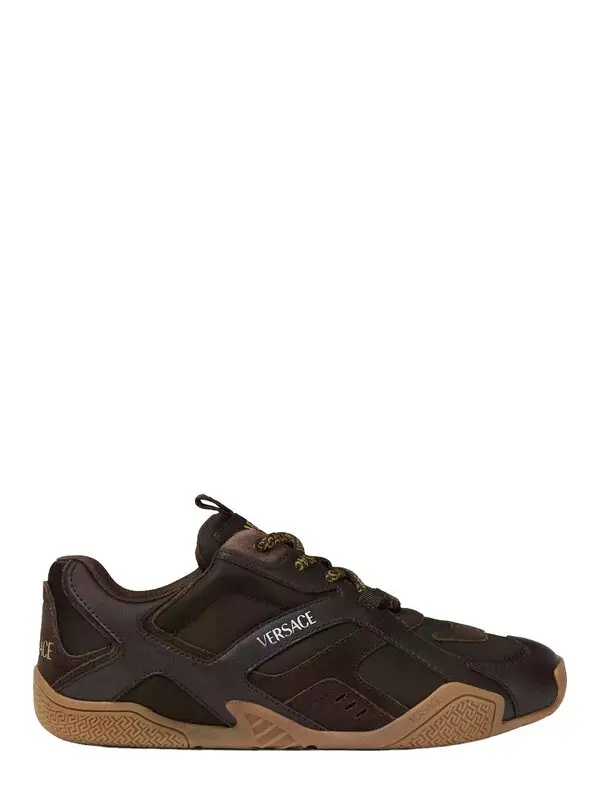 Versace Galaxia Leather Sneakers - Brown