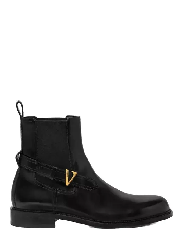 Versace Round-toe Boots - Black