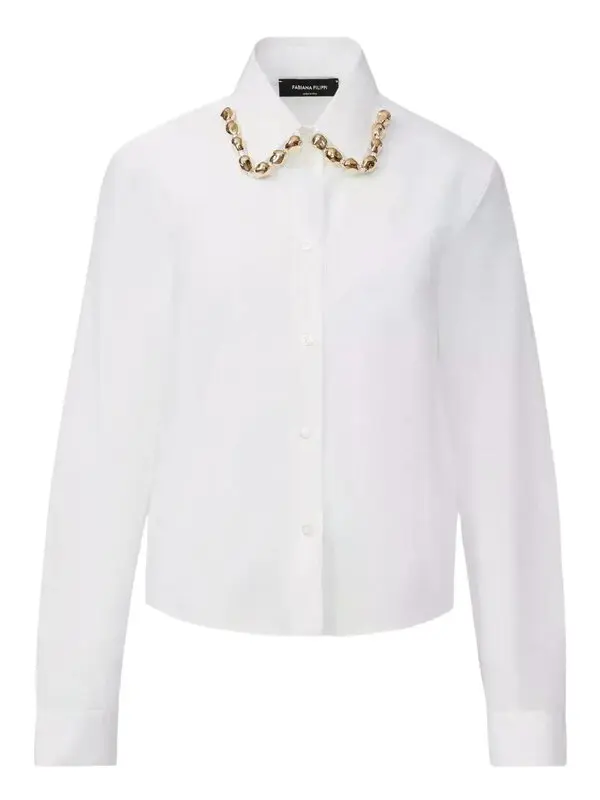 Fabiana Filippi Chain-embellished Poplin Shirt - White