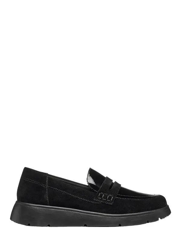 Geox Leather Penny Loafers - Black