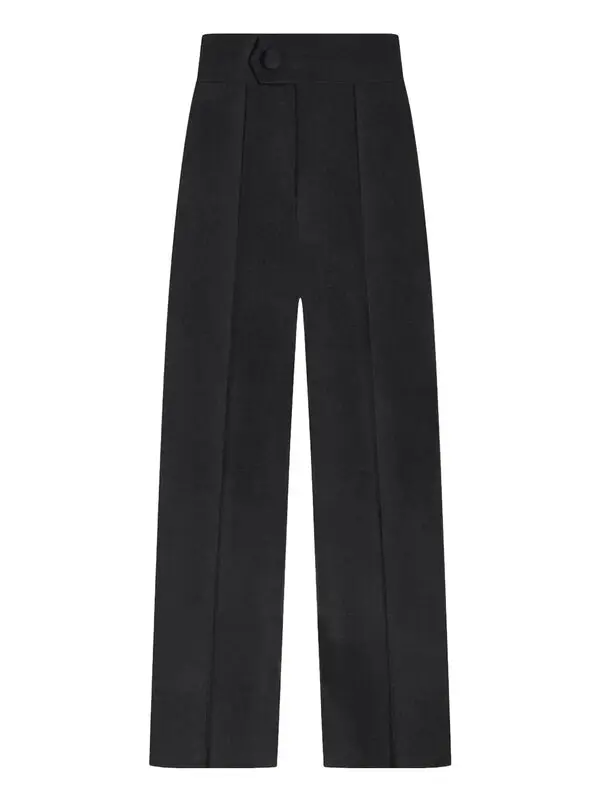 Manière De Voir Pleated Trousers With Button Detail - Black
