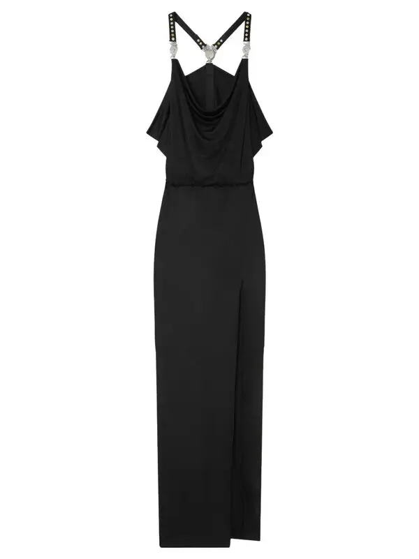 Versace Studded-straps Maxi Dress - Black