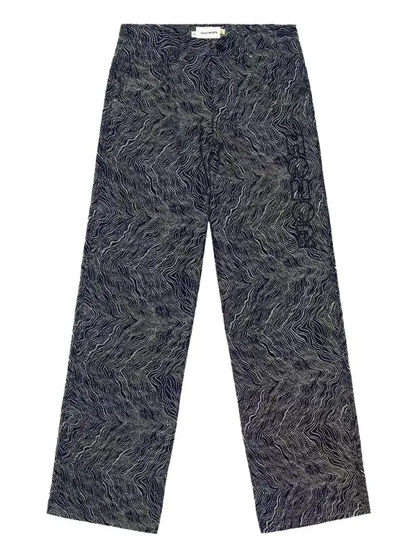 HONOR THE GIFT Patterned Jacquard Wide-leg Trousers - Blue