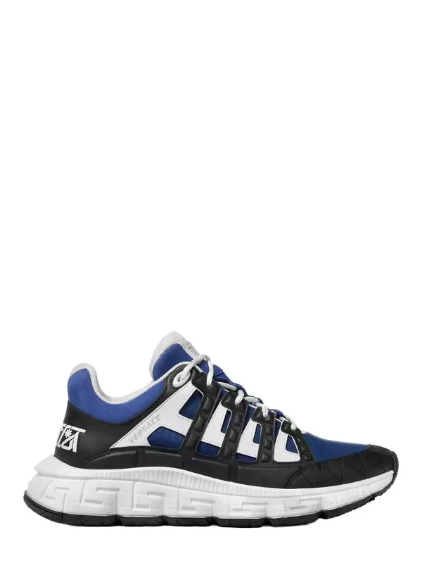 Versace Logo Print Lace-up Sneakers - Blue
