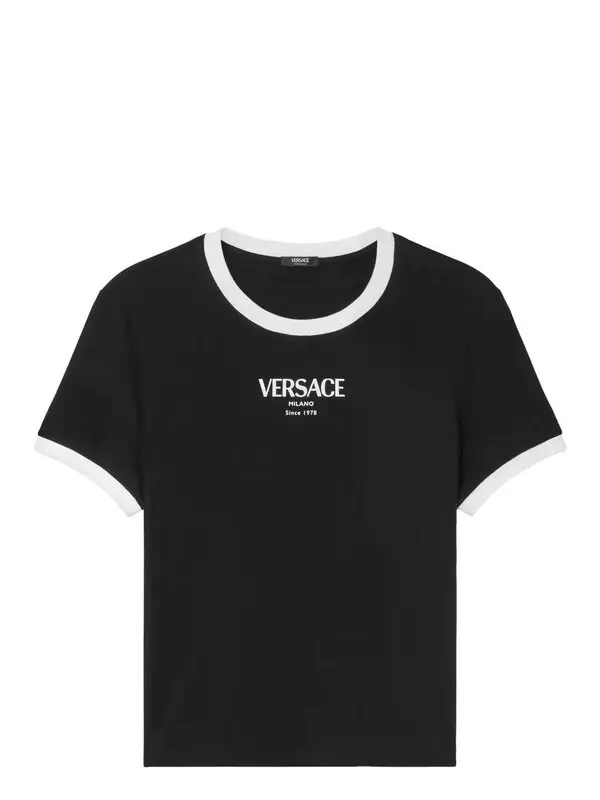 Versace Logo-motif T-shirt - Black