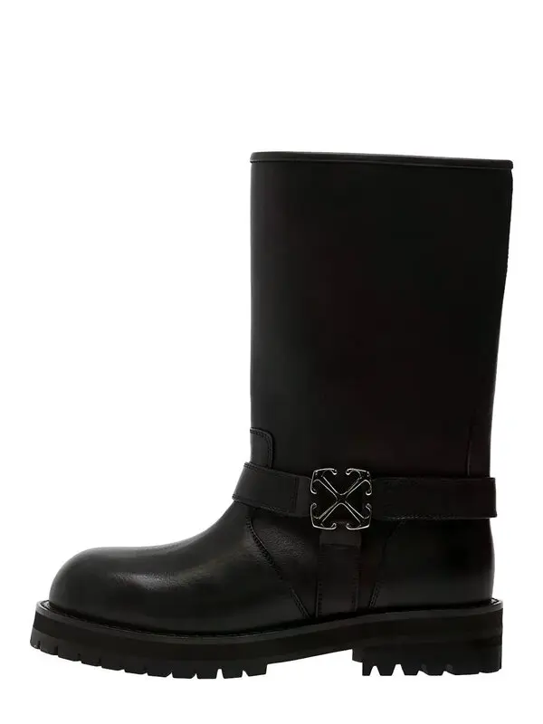 Off-White Buckle Boots - Black
