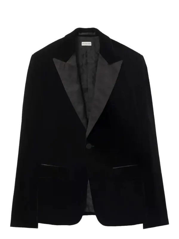 Burberry Peaked Lapels Velvet Tuxedo Jacket - Black
