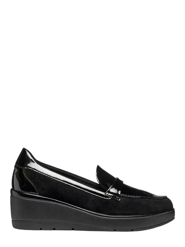 Geox Ilde Leather Loafers - Black