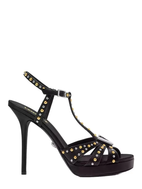 Versace 120mm Leather Sandals - Black