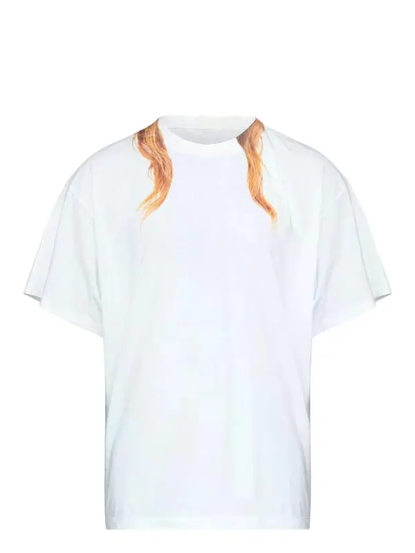 MAISON MARGIELA Round-neck Printed-detail T-shirt - White