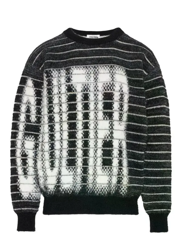 Jean Paul Gaultier Striped Jacquard Crew-neck Sweater - Black
