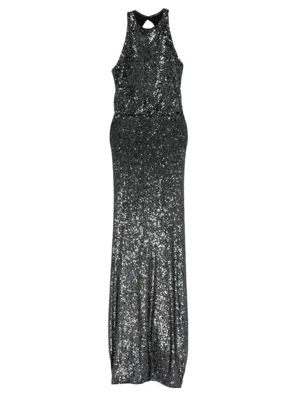 MIAU BY CLARA ROTESCU Sequinned Maxi Dress - Black