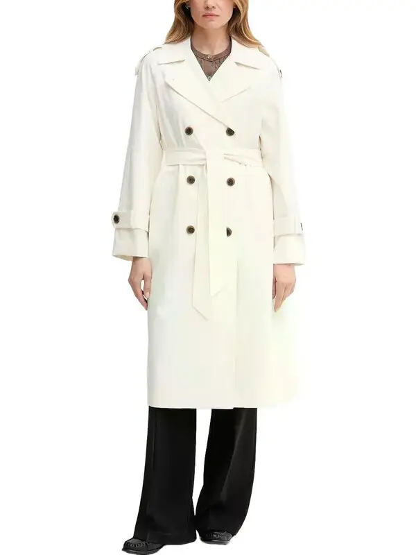 Dkny Double-breasted Belted Coat - Neutrals