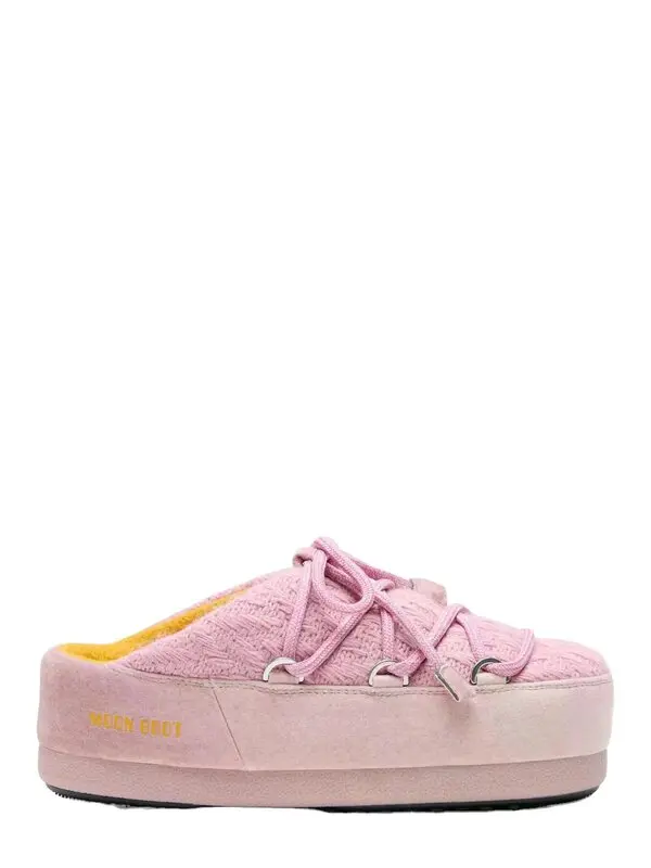 Moon Boot X Guest In Residence Knitted Lace-up Mules - Pink