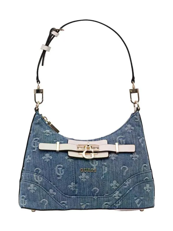 Guess Logo-lettering Denim Tote - Blue