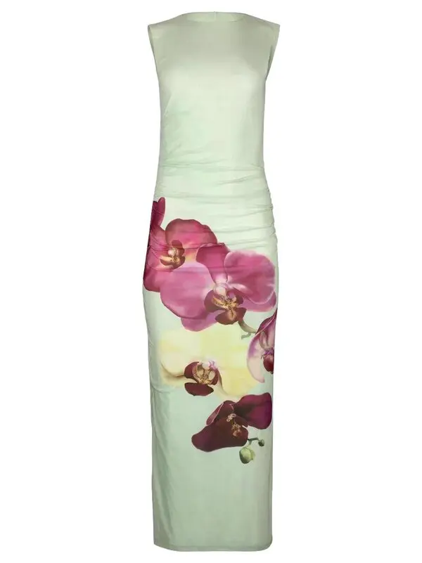 ASTON STUDIO Ariel Floral Midi Dress - Green
