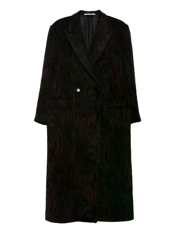 Tagliatore Patterned Double-breasted Coat - Brown