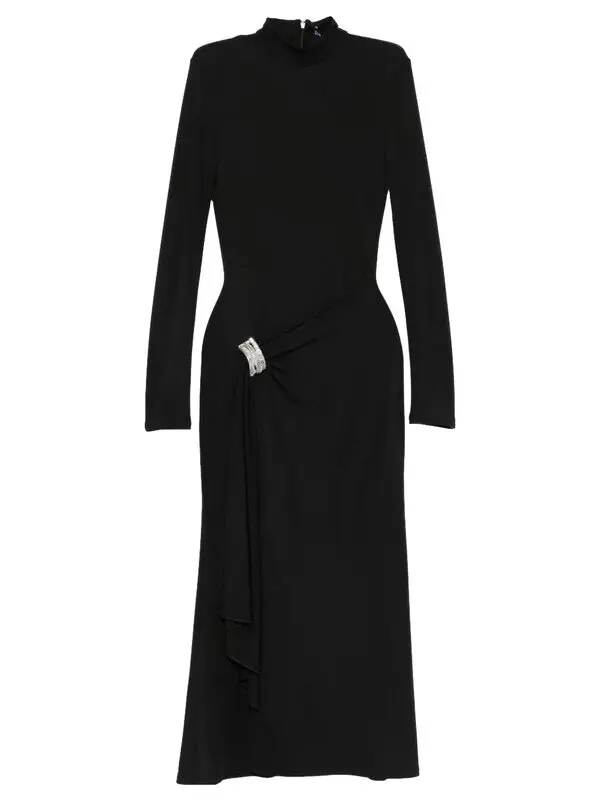 David Koma Embellished Draped Midi Dress - Black