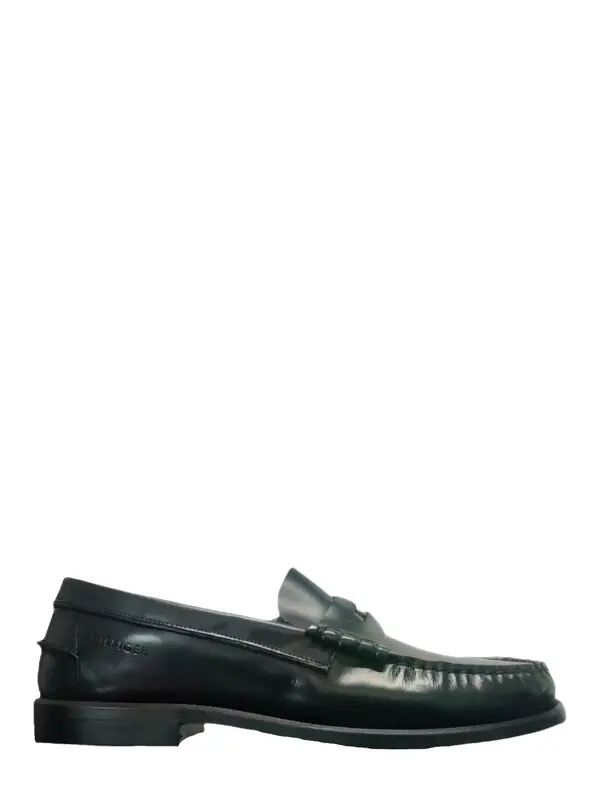 Tommy Hilfiger Leather Loafers With Logo Detail - Blue