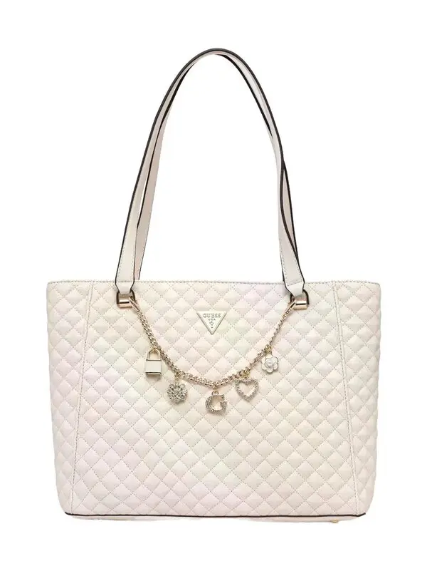 Guess Tote Bag With Charm Detailing - Neutrals