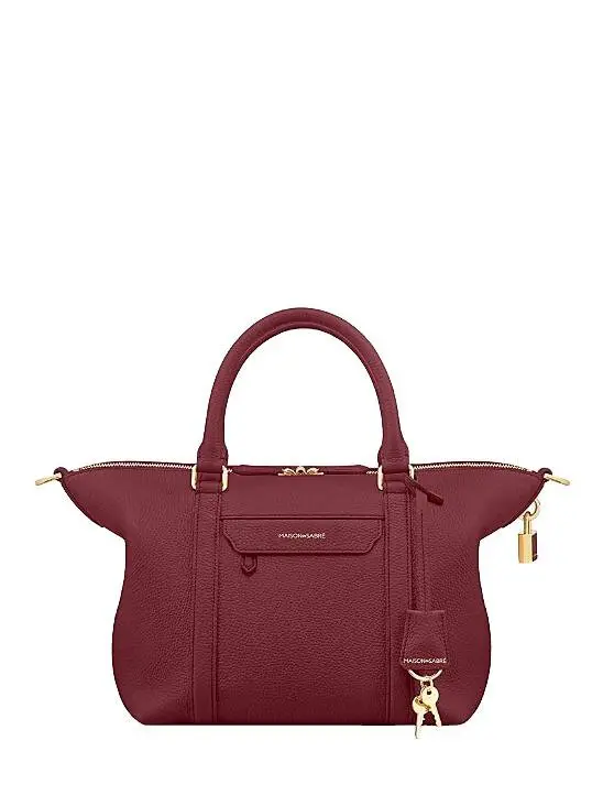 MAISON DE SABRE Small Leather Weekender - Plum Red