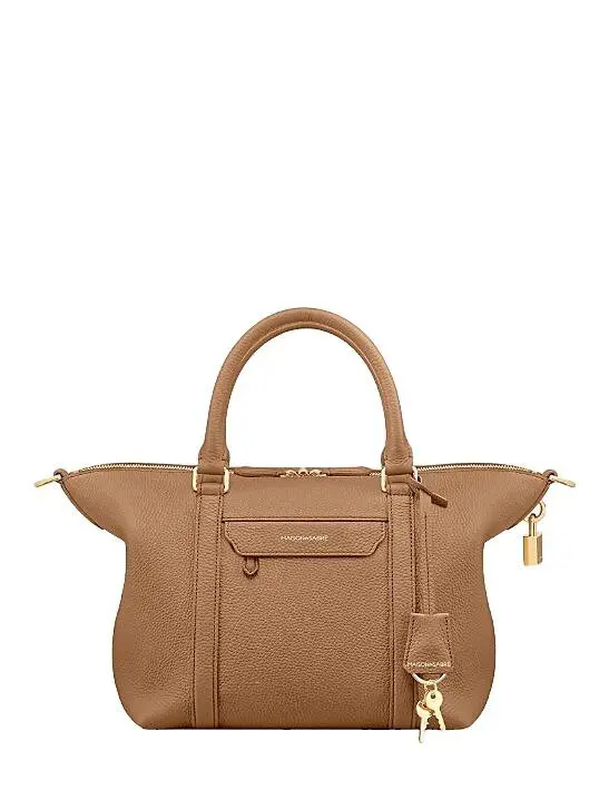MAISON DE SABRE Small Leather Weekender - Sandstone Brown