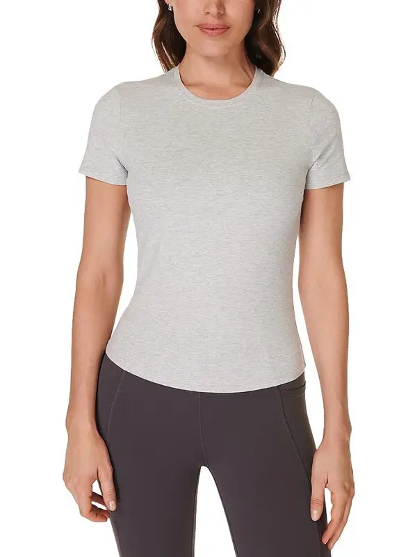 Sweaty Betty Essential Short Sleeve Tee - Light Grey Marl