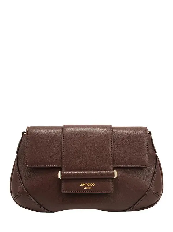 JIMMY CHOO Bar Mini Leather Shoulder Bag - Chocolate