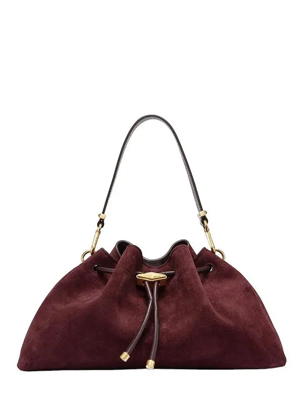 JIMMY CHOO Cinch M Suede Shoulder Bag - Marine