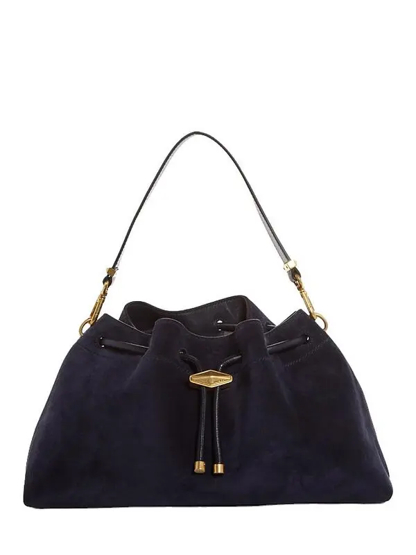 JIMMY CHOO Cinch Bon Bon Suede Shoulder Bag - Marine