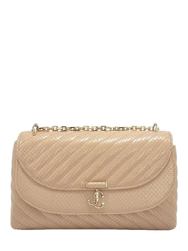JIMMY CHOO Avenue Curve Quilted Leather Crossbody Bag - Chai