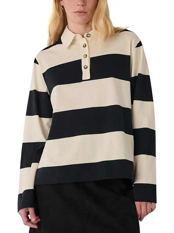 Whistles Stripe Polo Shirt - Ivory/multi