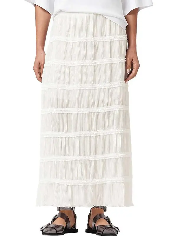 ALLSAINTS Lila Tiered Maxi Skirt - White