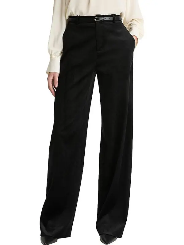 Vince Velvet Wide-leg Pants - Black