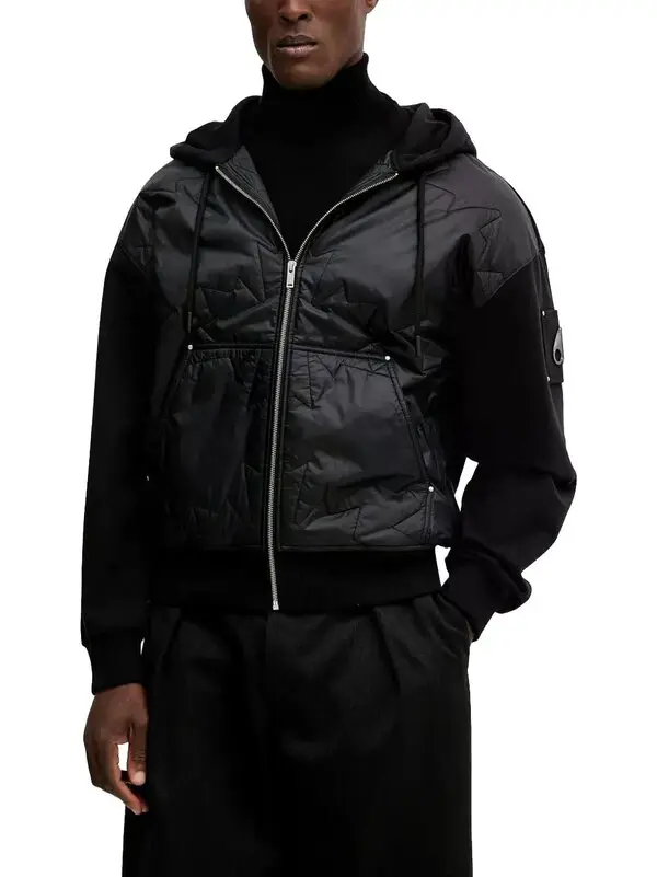 Moose Knuckles Quilted Hooded Jacket - Black