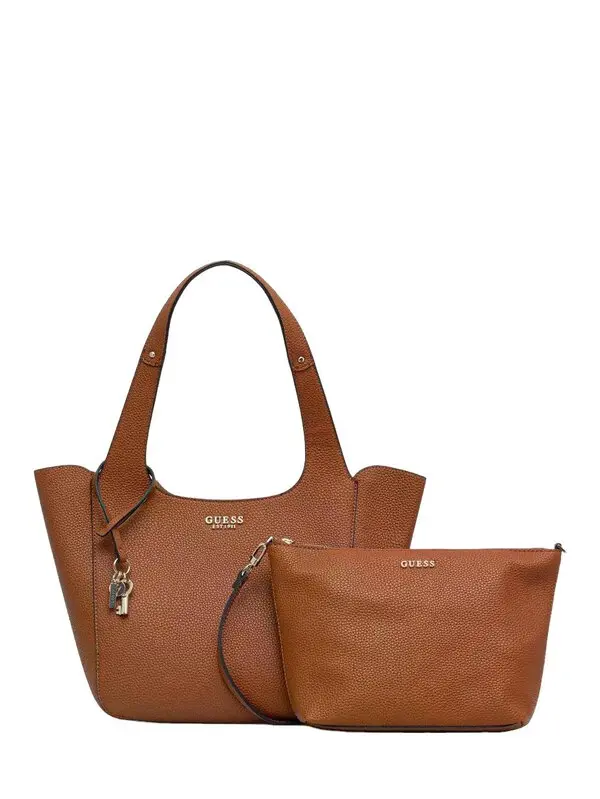 Guess Logo-lettering Tote Bag - Brown