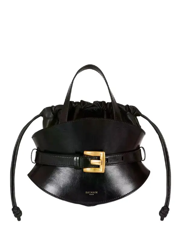 Balmain Mini Belted-detail Tote Bag - Black