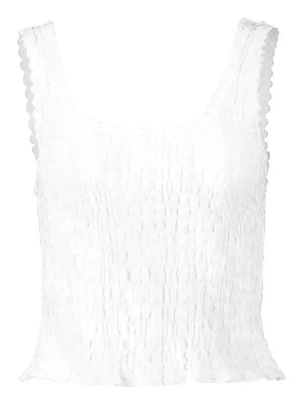 Waimari Vela Lace-trim Top - White