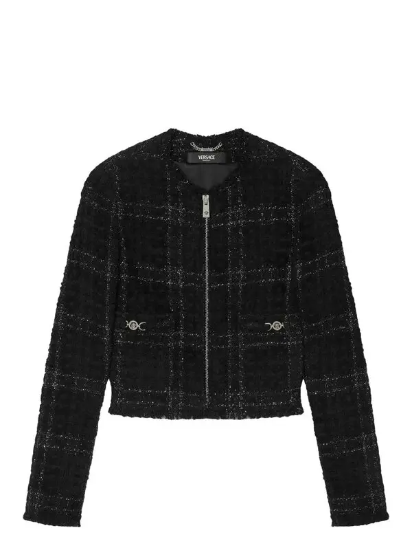 Versace Cotton Tweed Jacket - Black