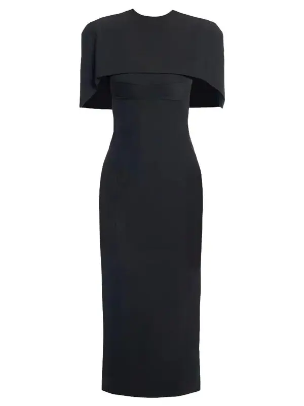AXEL 113 Margot Cape Midi Dress - Black