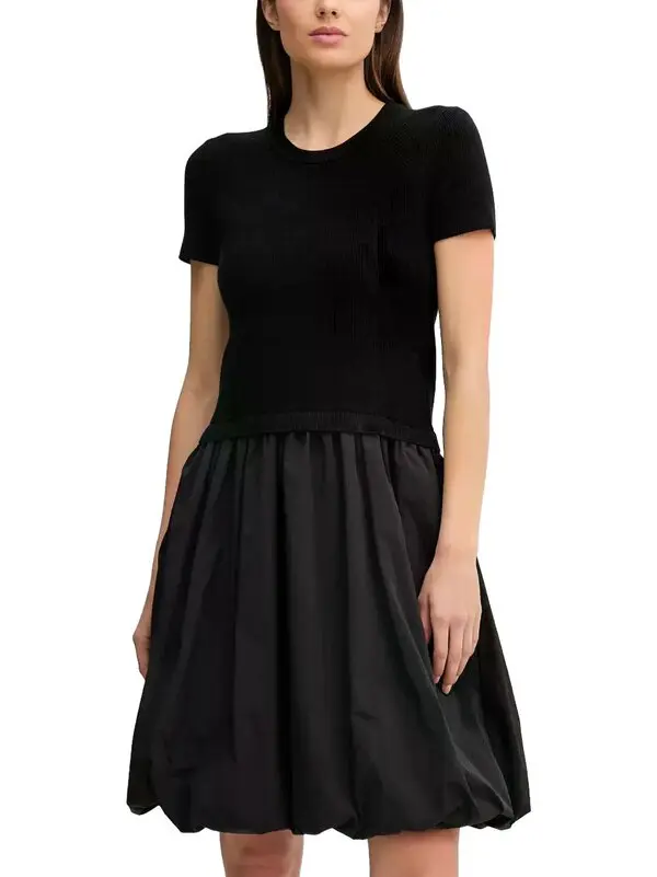 Dkny Crew-neck Short-sleeve Midi Dress - Black