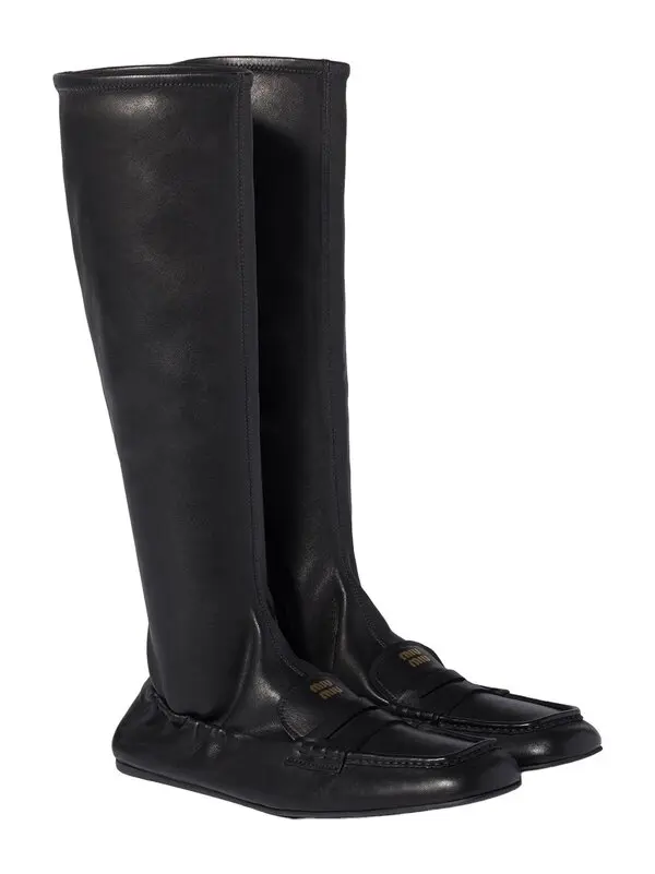Miu Miu Nappa Leather Boots - Black