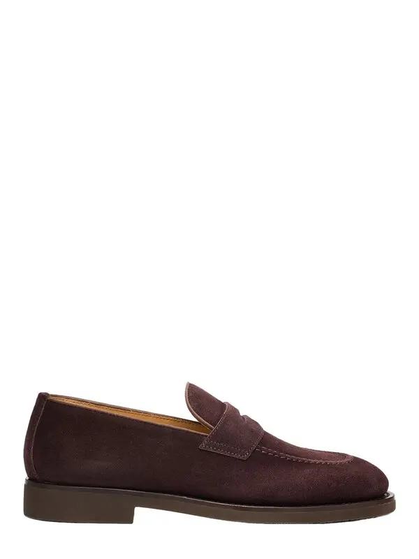 Brunello Cucinelli Suede Penny Loafers - C4684 Burg