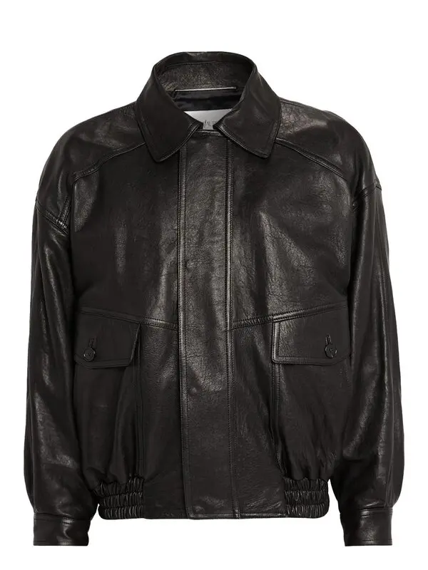 Saint Laurent Grained Leather Blouson Jacket - Nero