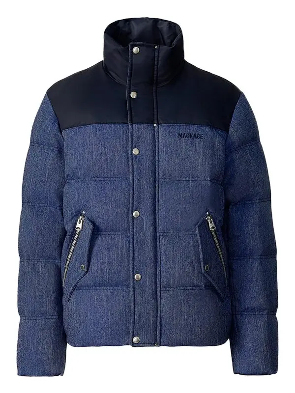 Mackage Everett Technical Denim Puffer Jacket - Medium Den