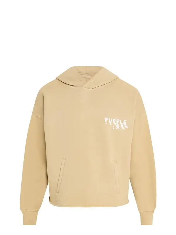 PURPLE BRAND Fleece Graffiti Logo Hoodie - Tan