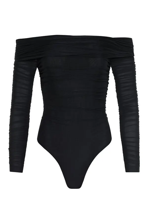 L'Agence Poppie Off-the-shoulder Bodysuit - Black